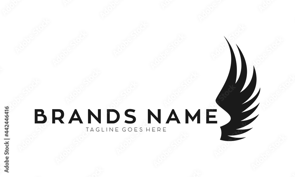 Sharp wing vector logo Stock Vector | Adobe Stock