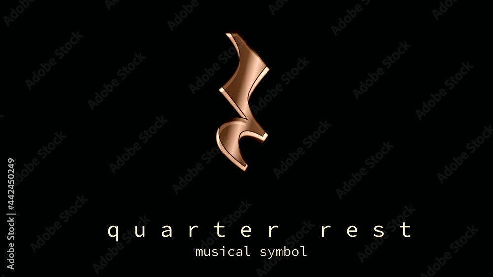 REST SYMBOL image. A quarter note or crotchet. MUSICAL NOTATION. An ...