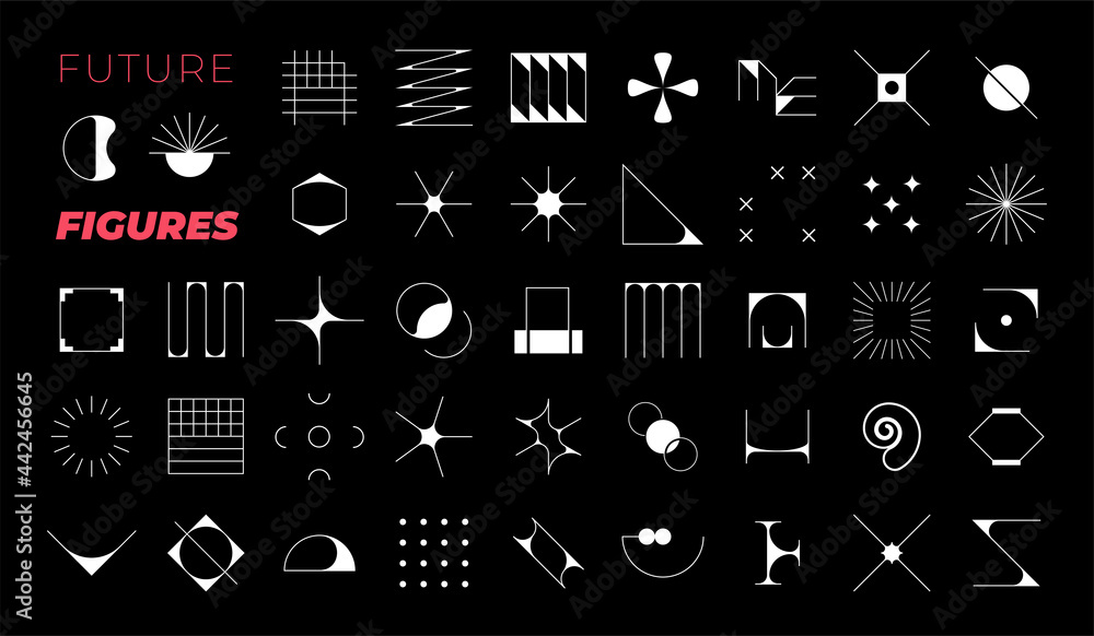 Future design shapes. Abstract geometric figures. Decorative ...