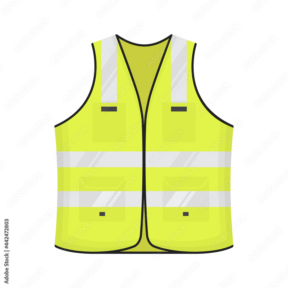 Safety reflective vest icon sign flat style design vector illustration ...