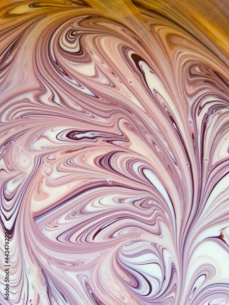 Beautiful patterns when mixing paints of different colors. Stock Photo ...