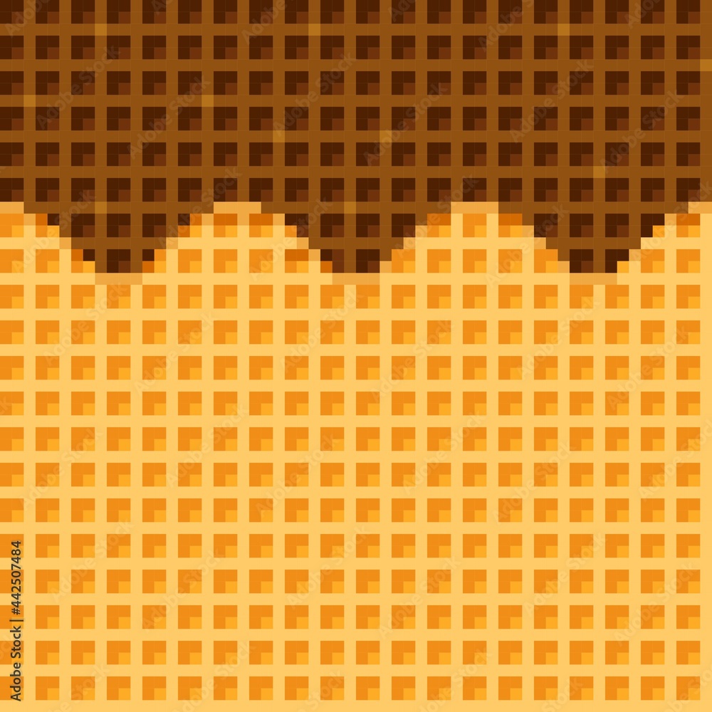 Ice cream background pixel art. Waffle background. Food texture pixel ...
