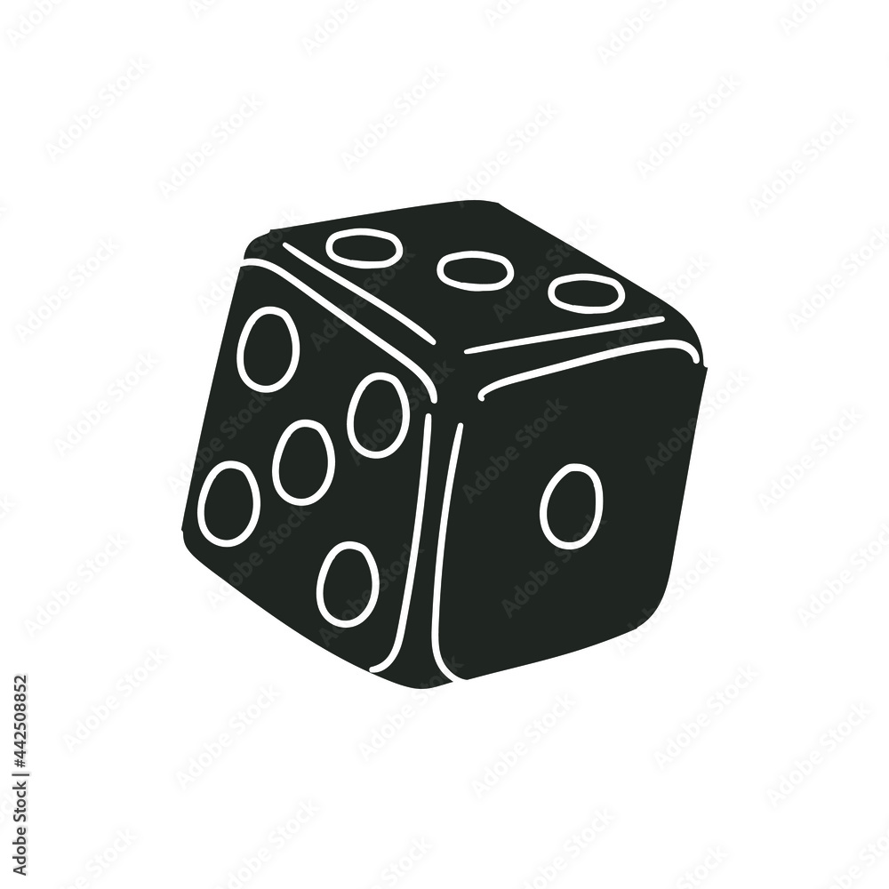 Dice Icon Silhouette Illustration. Random Roll Vector Graphic Pictogram ...