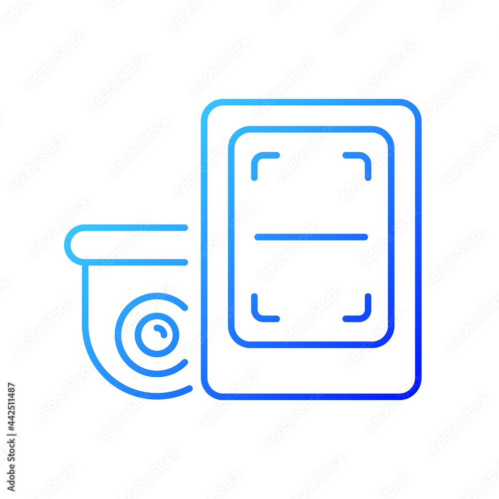 Remote monitoring with surveillance system gradient linear vector icon ...
