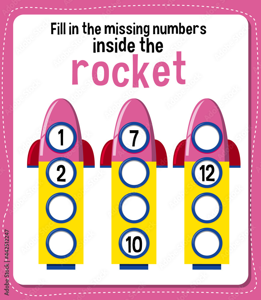 Math count number worksheet Stock Vector | Adobe Stock