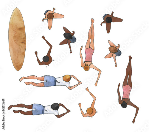 Watercolor beach clipart, Best friend summer trip, Summer vibes, Surf ...