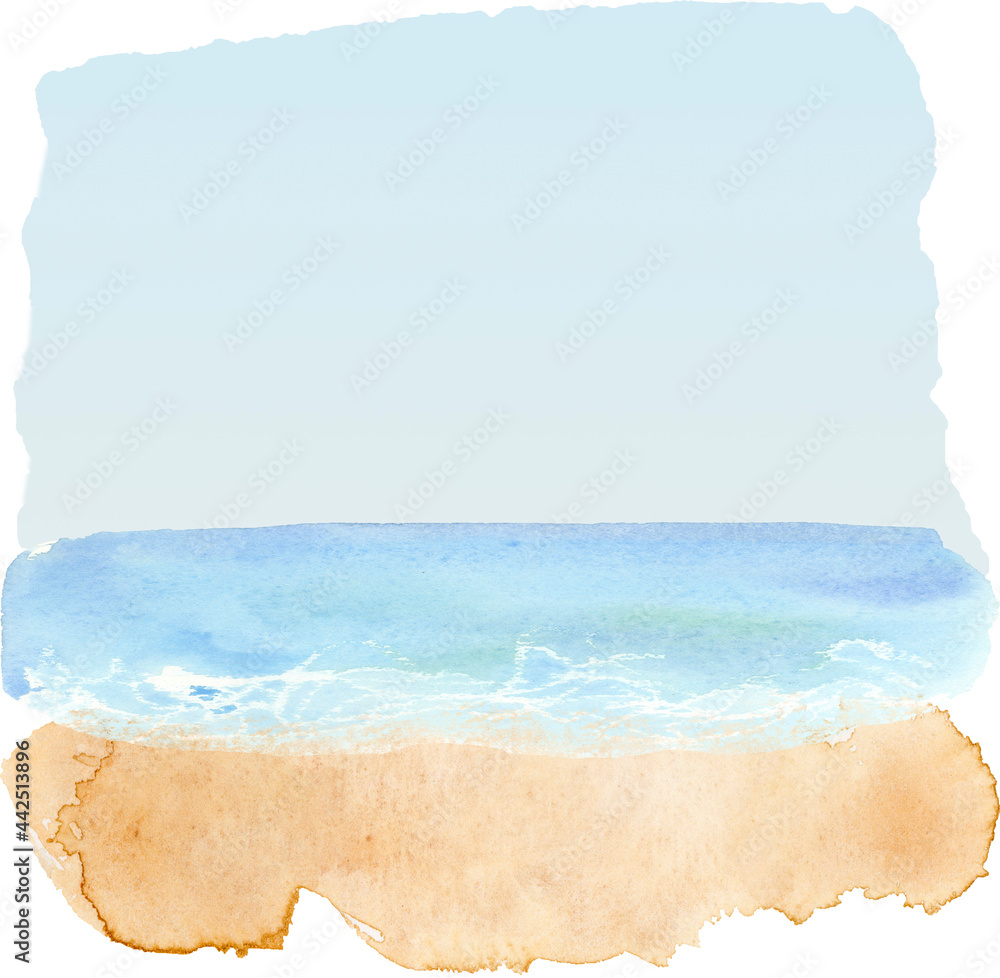 Poster Watercolor beach clipart, summer trip, Summer vibes, travel clip ...