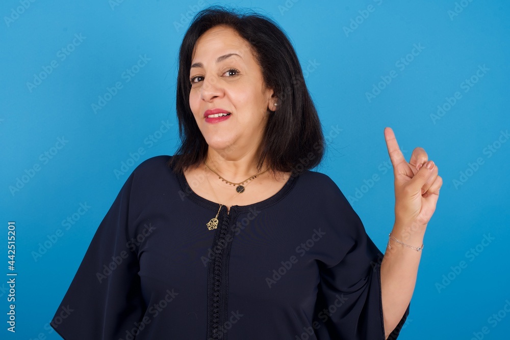 No sign gesture. Closeup portrait unhappy middle aged Arab woman ...
