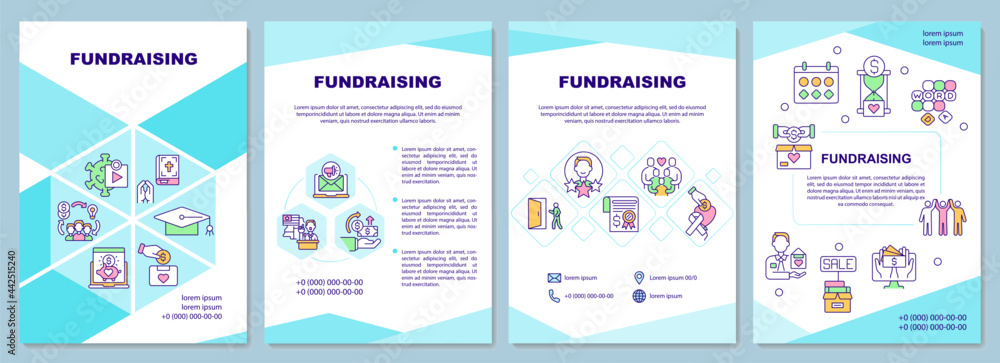 Fundraising brochure template. Money raising company. Flyer, booklet ...