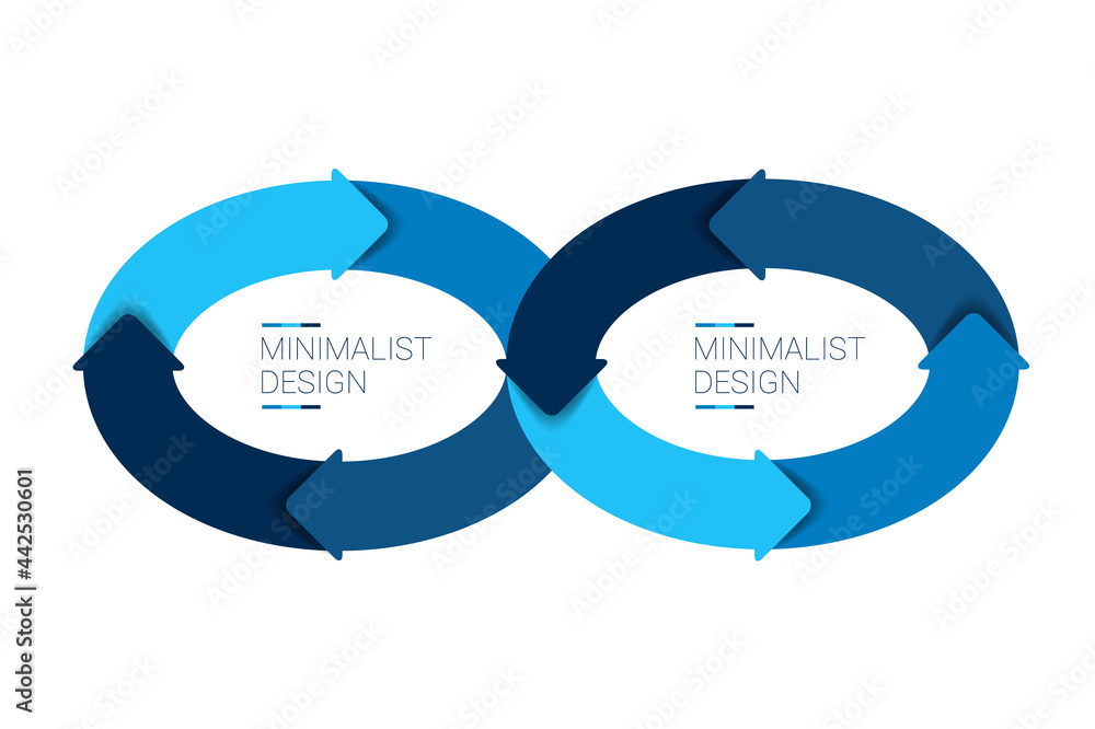 Devops, infinity infographic. 2 step options template, scheme, diagram ...