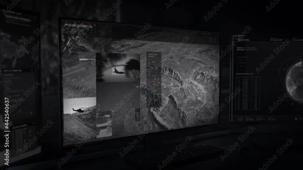 Military Tanks Geo Position Analysis In Tracking Software. Locating ...