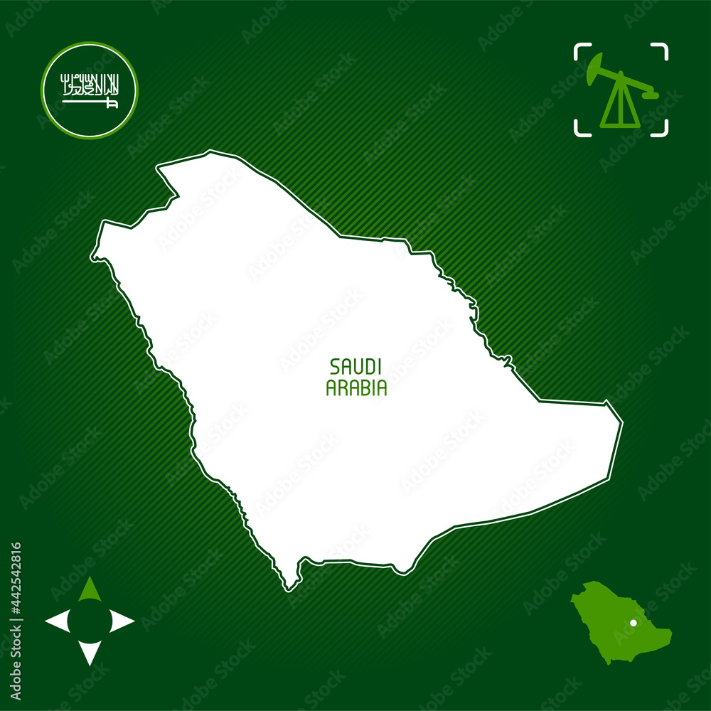simple outline map of saudi arabia Stock Vector | Adobe Stock