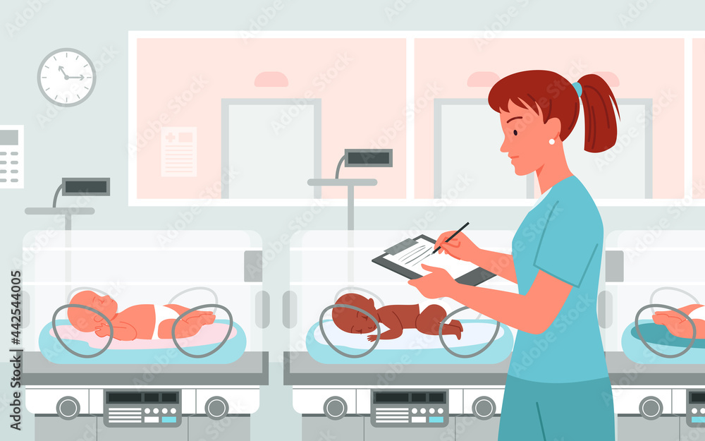 Hospital preterm baby incubator, neonatal medical child healthcare ...