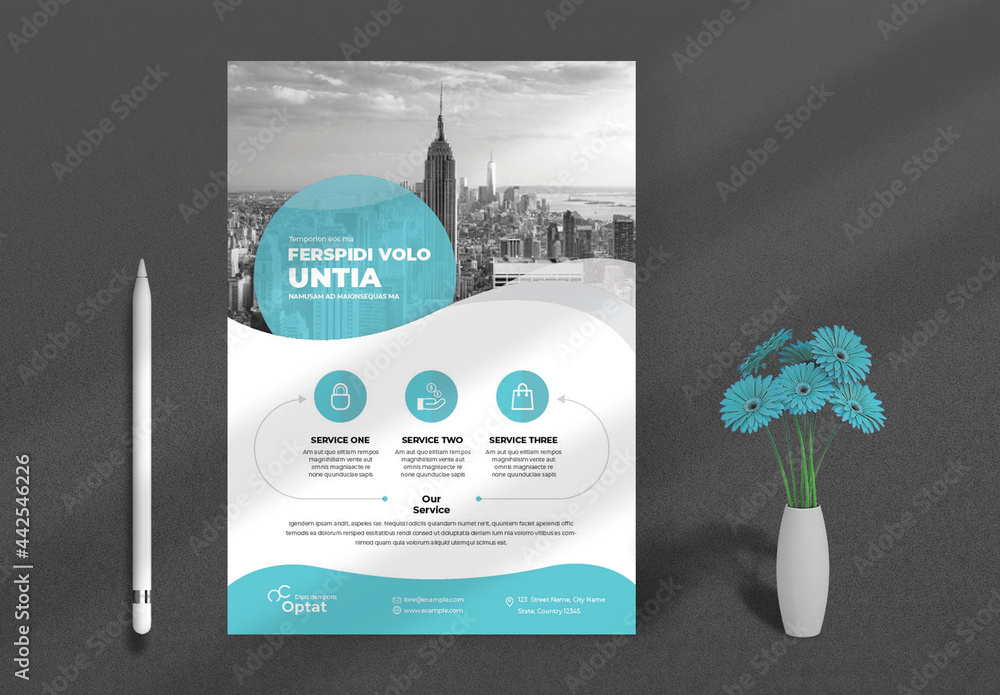 Stylish Round Flyer Stock Template | Adobe Stock