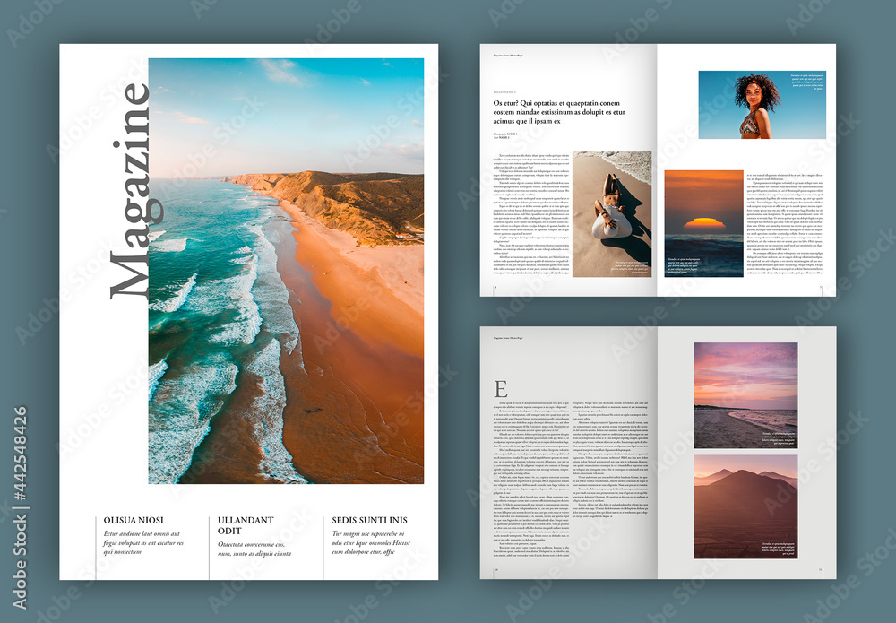 Minimalist Magazine Layout Stock Template | Adobe Stock