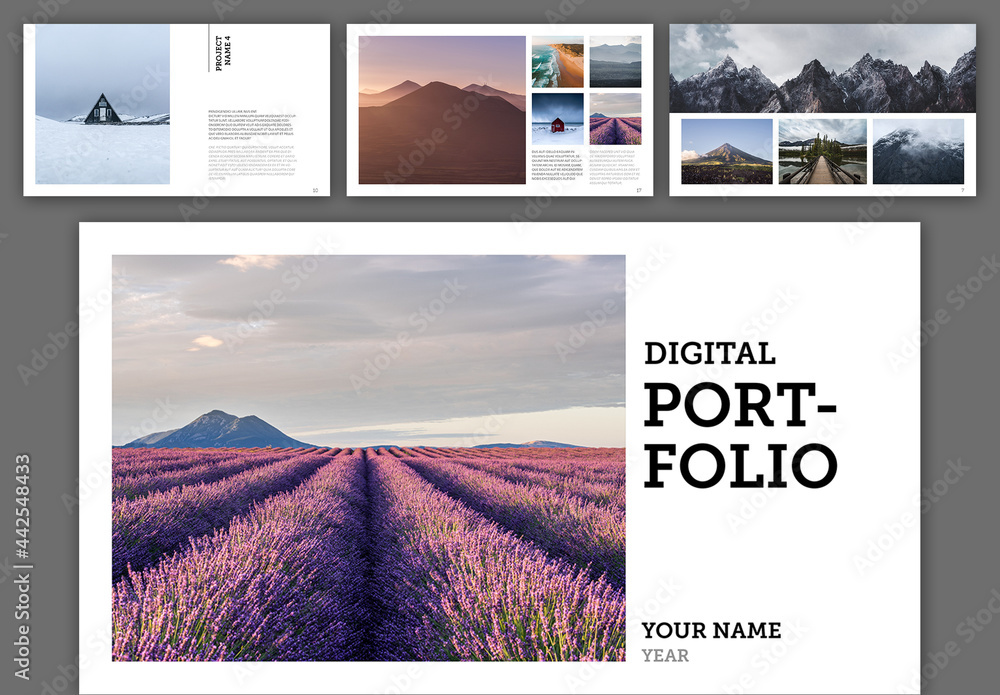 Digital Portfolio Layout Stock Template | Adobe Stock