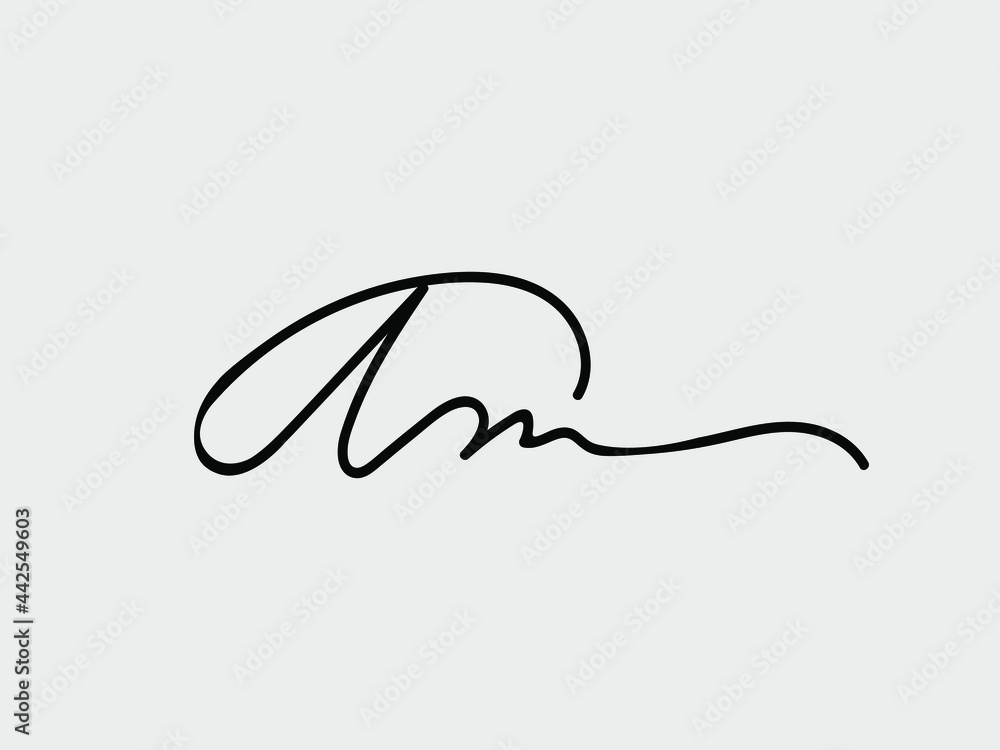 AM monogram logo.Calligraphic signature icon.Lowercase letter a and ...