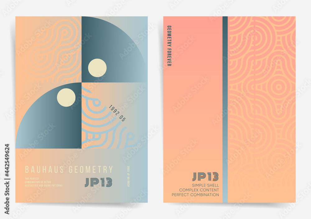 Retro Geometric shapes Poster Design layout collection. For poster, web ...