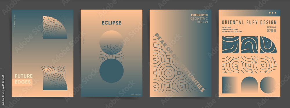 Gradient space geometric poster layouts collection. For poster, book ...