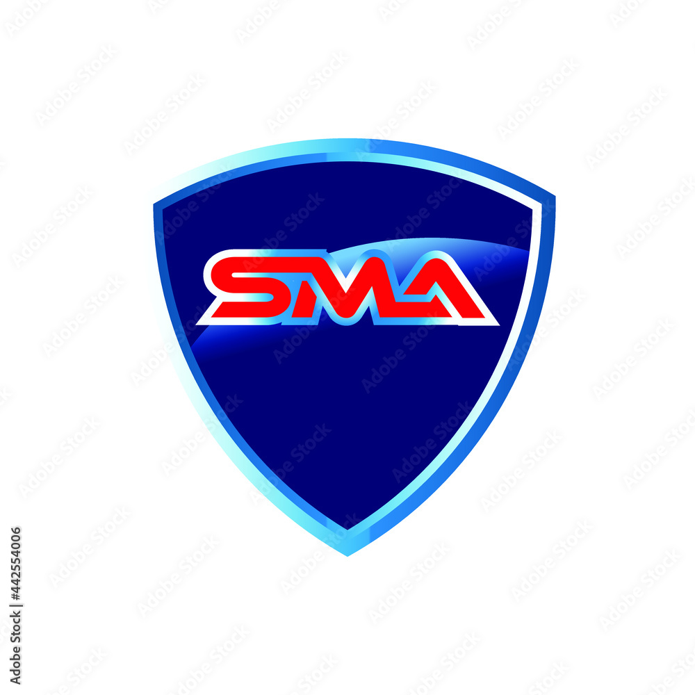 SMA letter logo design with black background in illustrator, vector ...