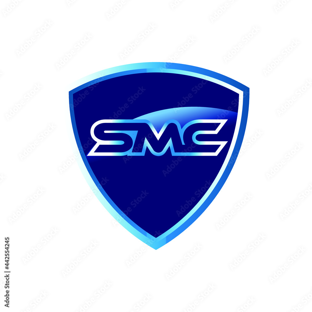 SMC letter logo design with black background in illustrator, vector ...