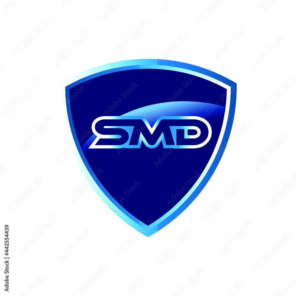 SMD letter logo design with black background in illustrator, vector ...