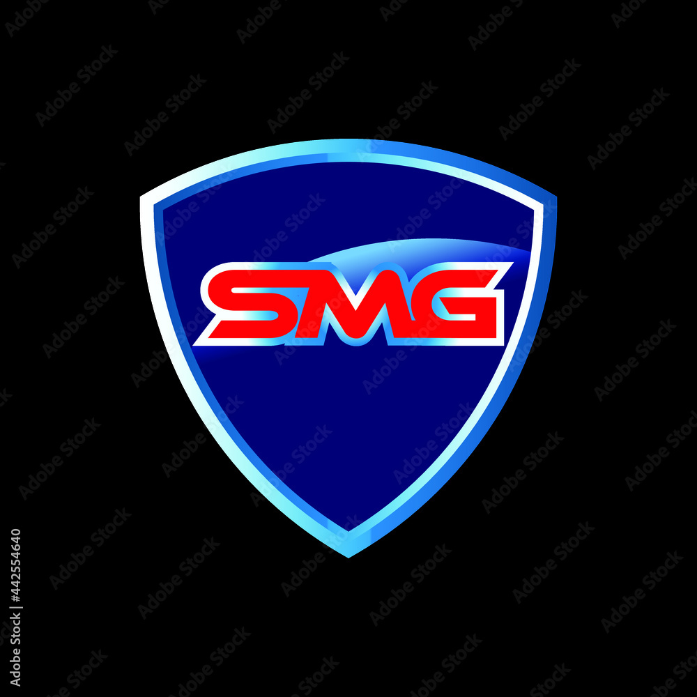SMG letter logo design with black background in illustrator, vector ...