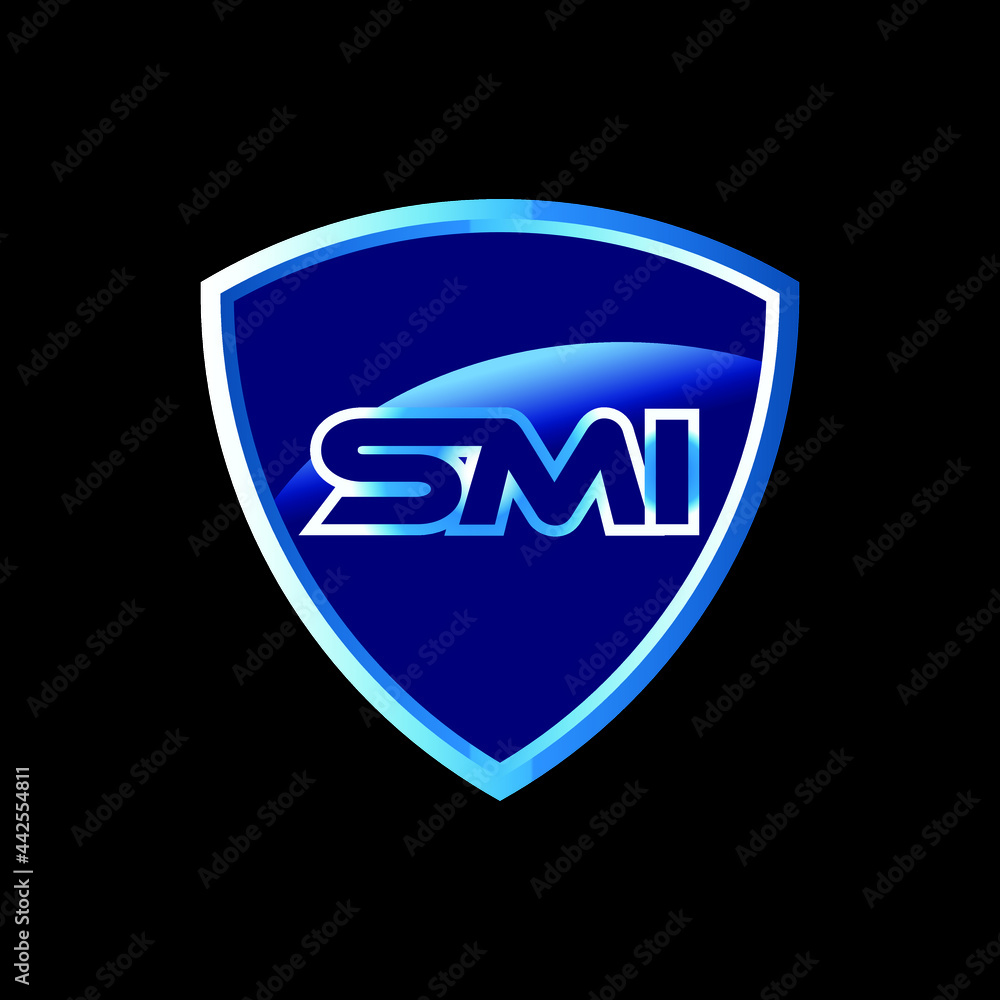 Vecteur Stock SMI letter logo design with black background in ...