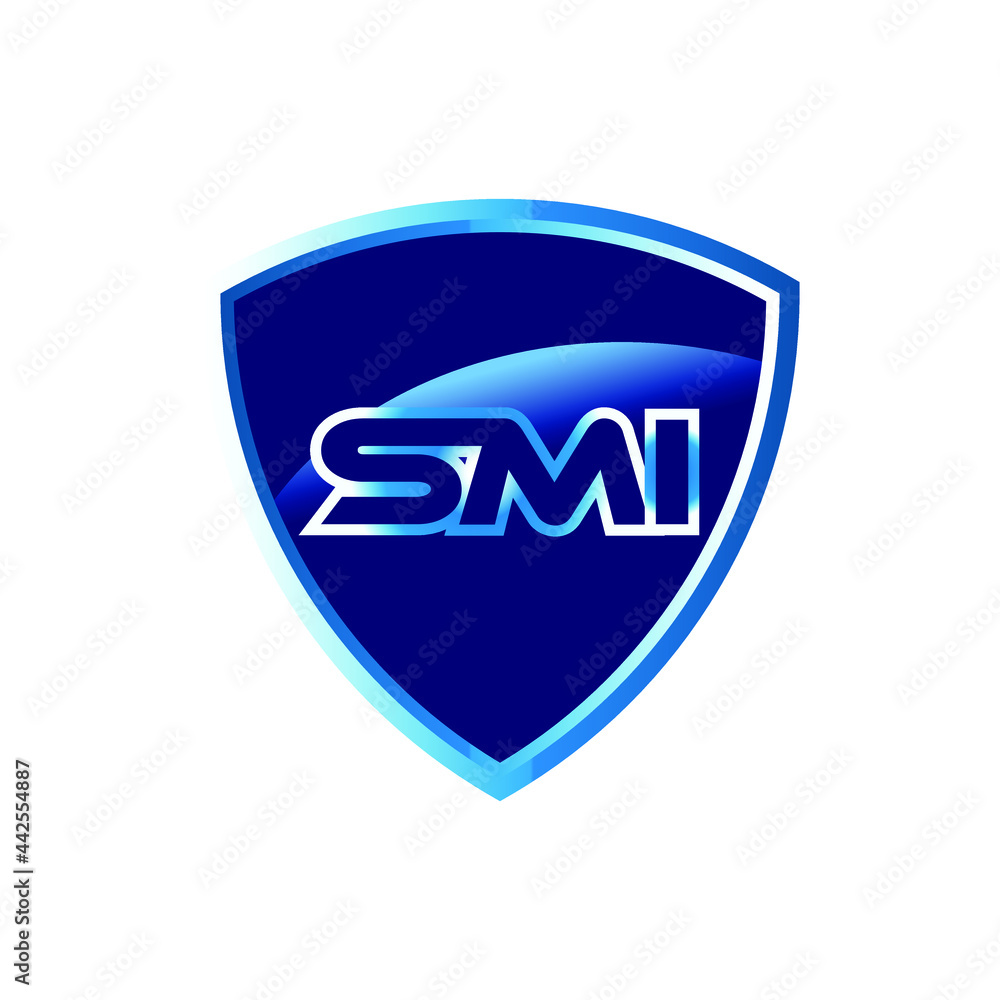 SMI letter logo design with black background in illustrator, vector ...