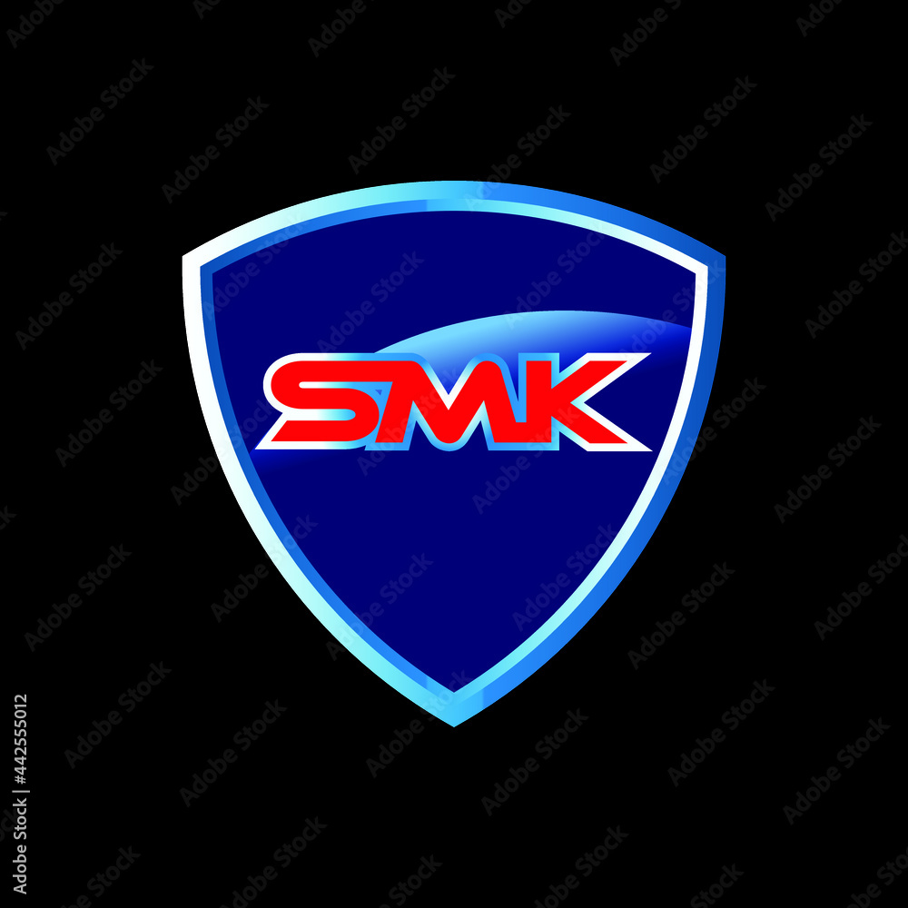 Vecteur Stock SMK letter logo design with black background in ...
