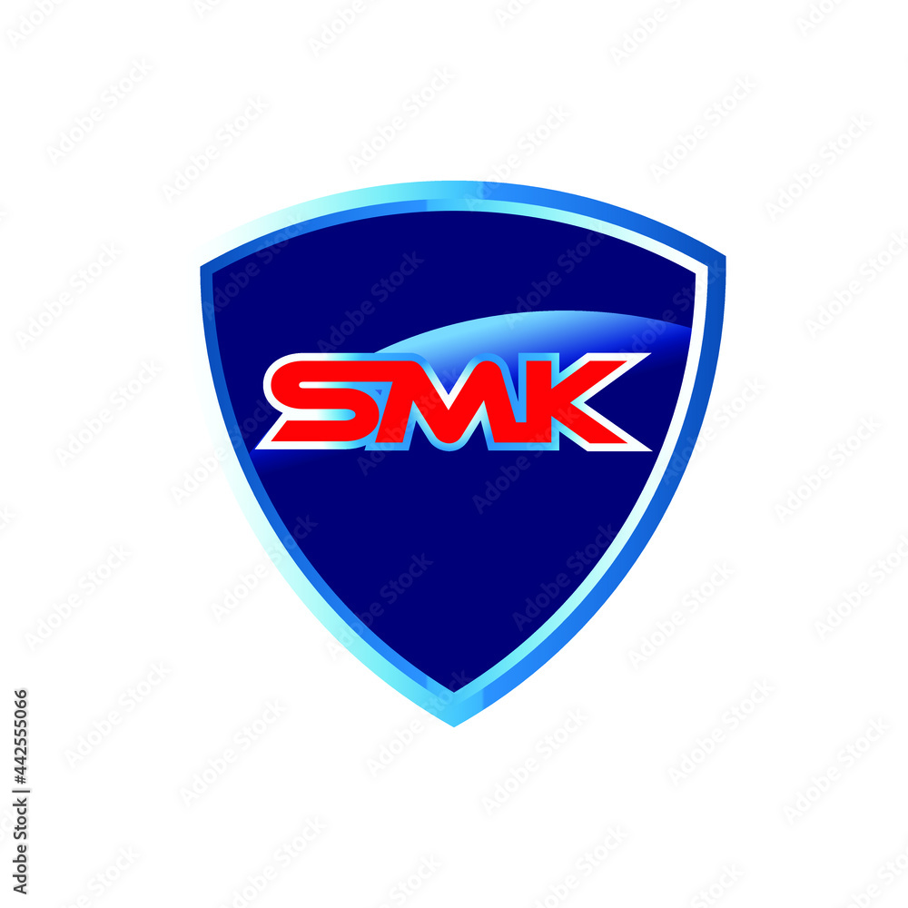 Vecteur Stock SMK letter logo design with black background in ...