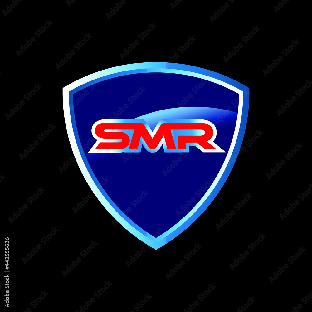 SMR letter logo design with black background in illustrator, vector ...