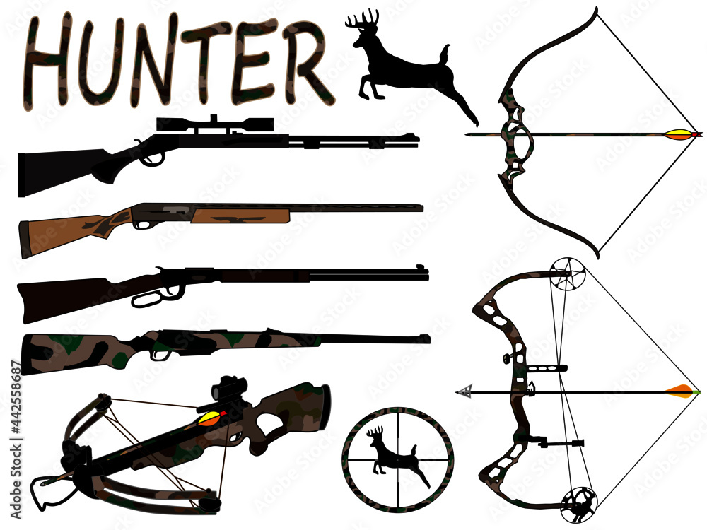 Collection of hunting vectors, graphic design, illustration ...