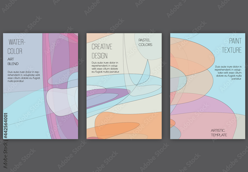 Flyer Layouts with Abstract Overlapping Pastel Transparent Shapes Stock ...