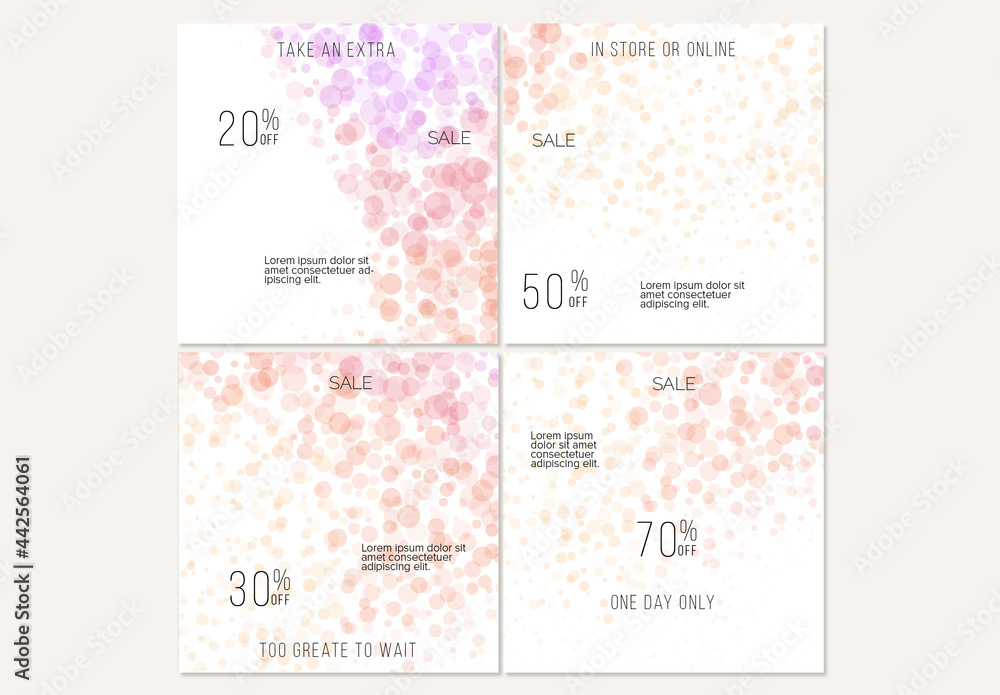 Social Media Post Layouts with Bright Transparent Overlapping Circles ...