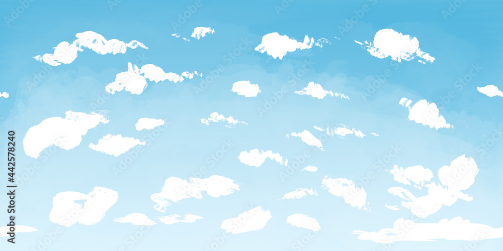 cartoon 360 panoramic background with sky and clouds Stock Illustration ...