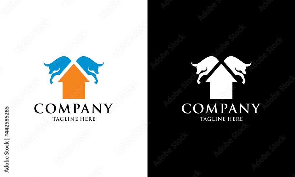 Financial arrow bull logo design. Trade Bull Chart, finance logo ...