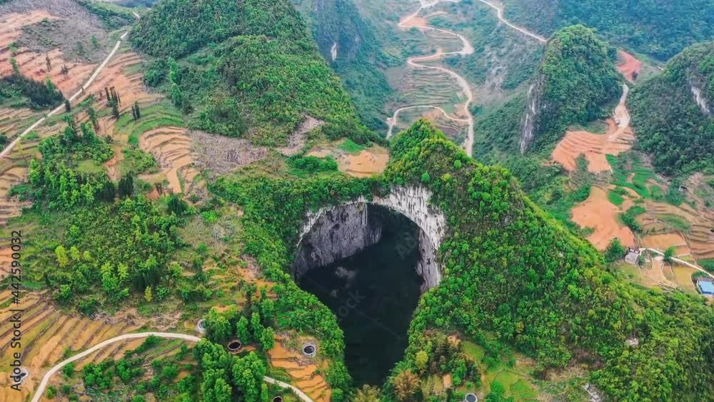 National Park Cueva de la Quebrada El Toro, Venezuela. Aerial view of ...