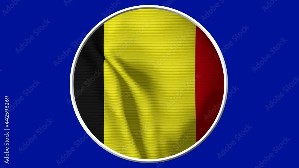 Belgium Circular Flag Loop - Realistic 4K flag waving in the wind ...
