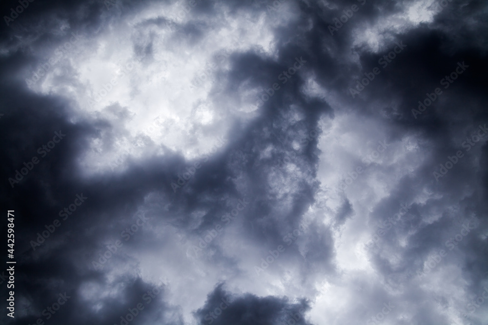 Abstract almost black-and-white pattern of gloomy skies before the ...