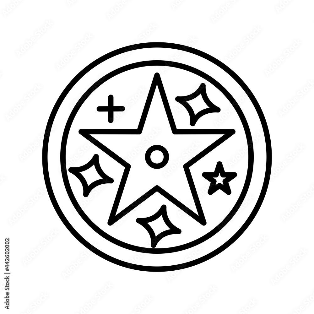 Pentagram Vector Line Icon Design Stock Vector | Adobe Stock