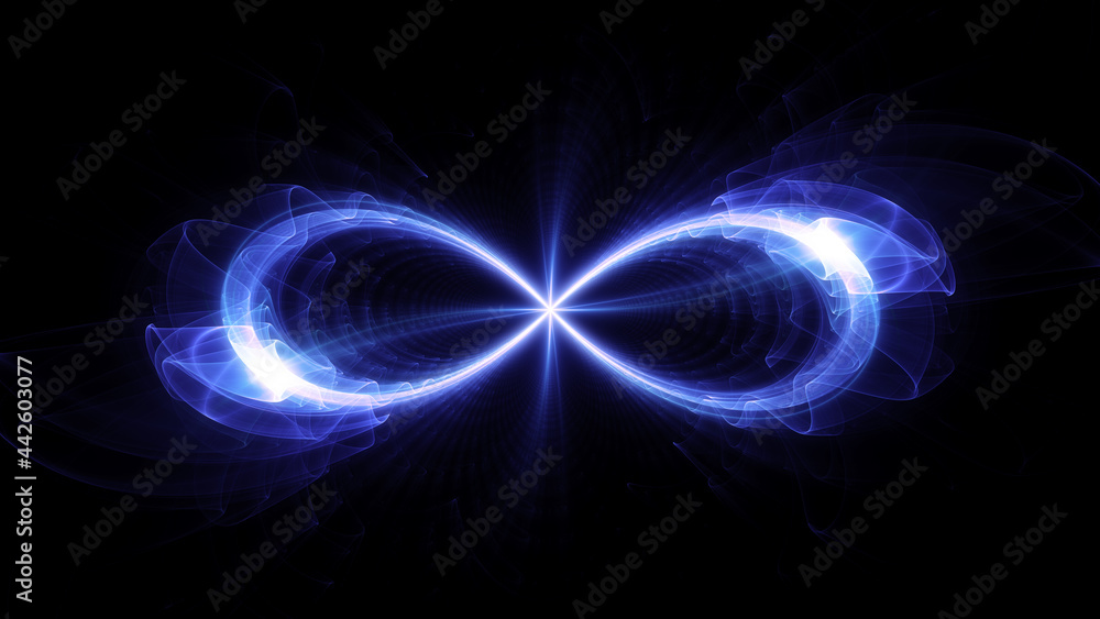 Blue glowing burning infinity sign Stock Illustration | Adobe Stock