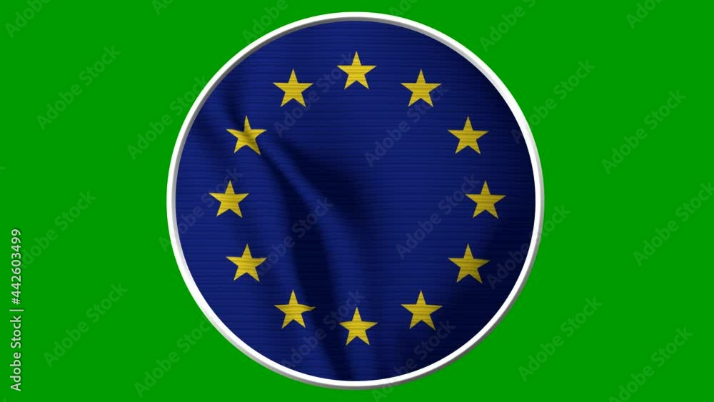 European Union Circular Flag Loop - Realistic 4K flag waving in the ...