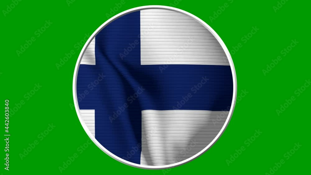 Finland Circular Flag Loop - Realistic 4K flag waving in the wind ...