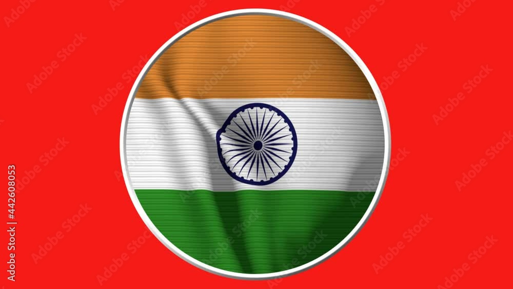 India Circular Flag Loop - Realistic 4K flag waving in the wind ...
