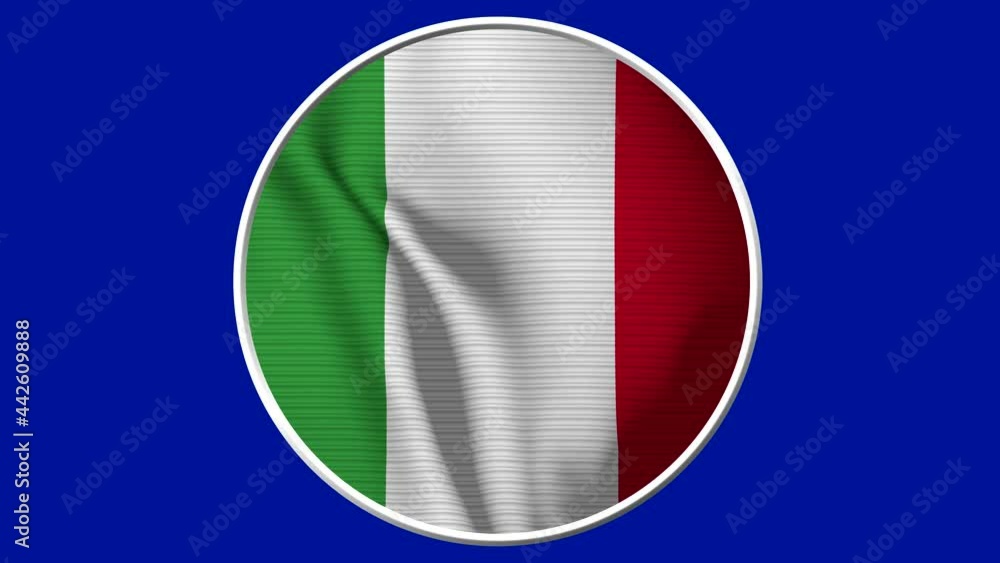Italy Circular Flag Loop - Realistic 4K flag waving in the wind ...