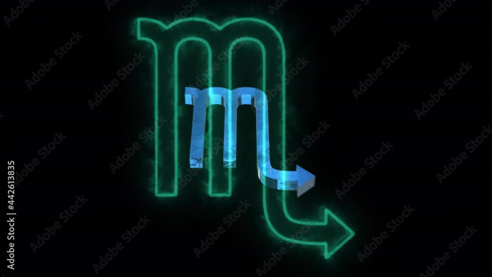Scorpio 3D Animated Zodiac Symbol. Seamlessly Looping Video Clip, 6 ...