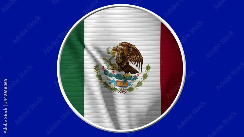 Mexico Circular Flag Loop - Realistic 4K flag waving in the wind ...