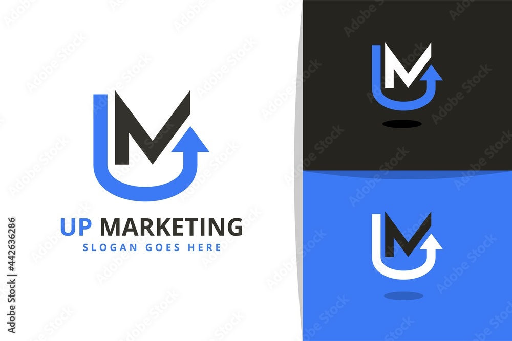 Letter M and U Concept Logo Monogram. Marketing Icon for E-Commerce ...