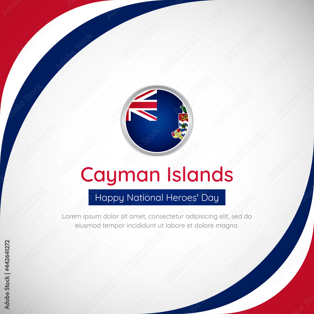 Abstract Cayman Islands country flag background with creative happy ...